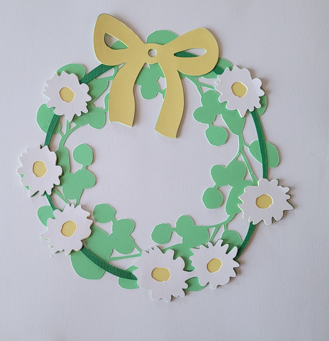 Boho Daisy and Eucalyptus Wreath SVG, DIY Layered Digital File - Etsy