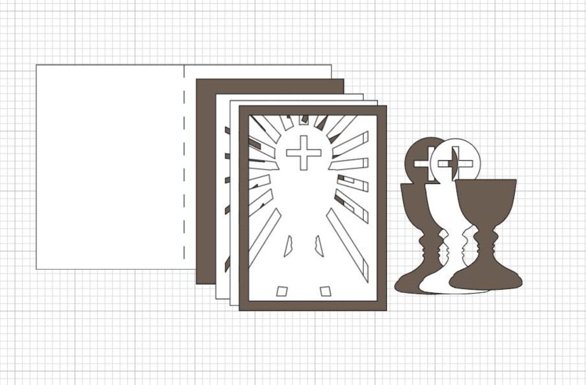 First Holy Communion Card A6 and Envelope SVG, Digital Card for Cricut ...