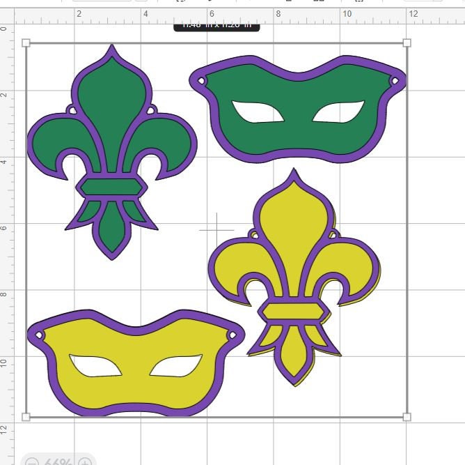 Simple Mardi Gras Garland SVG, Digital Two Layers for Cricut Cutting ...