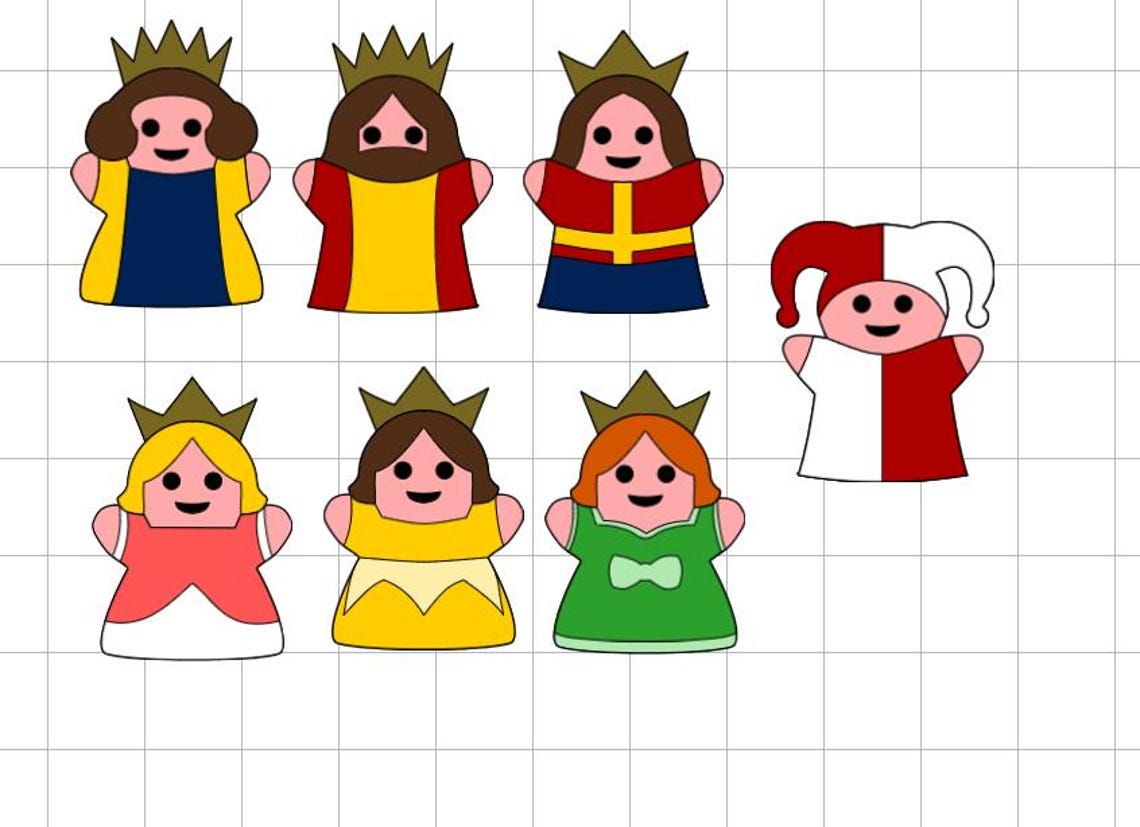 Fairy Tale Royal Family Stick Puppet Set Svgs, Digital Cut Files - Etsy