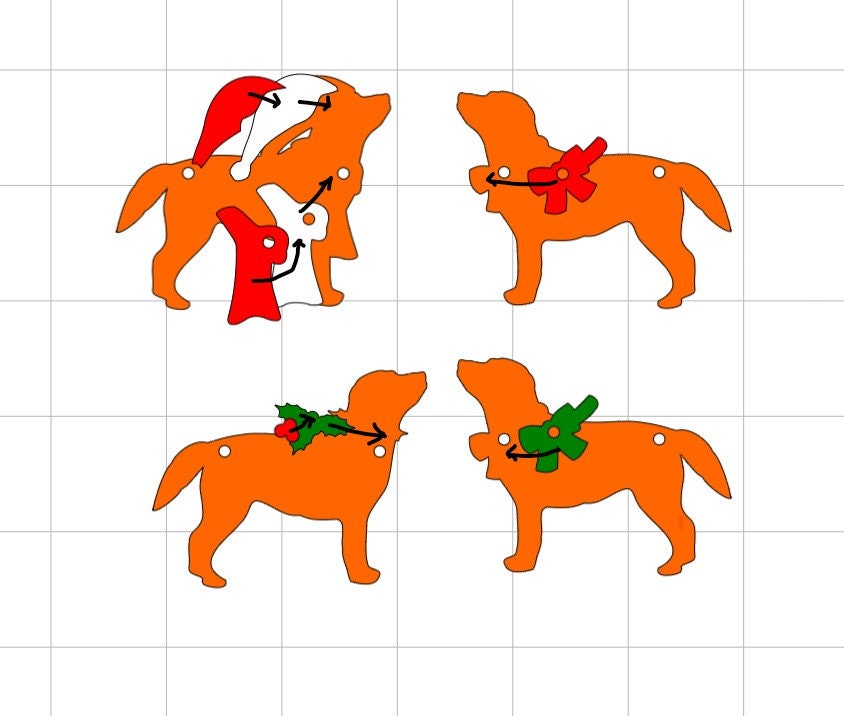 Labrador Retriever Dog Christmas Banner and Cut Outs SVG - Etsy