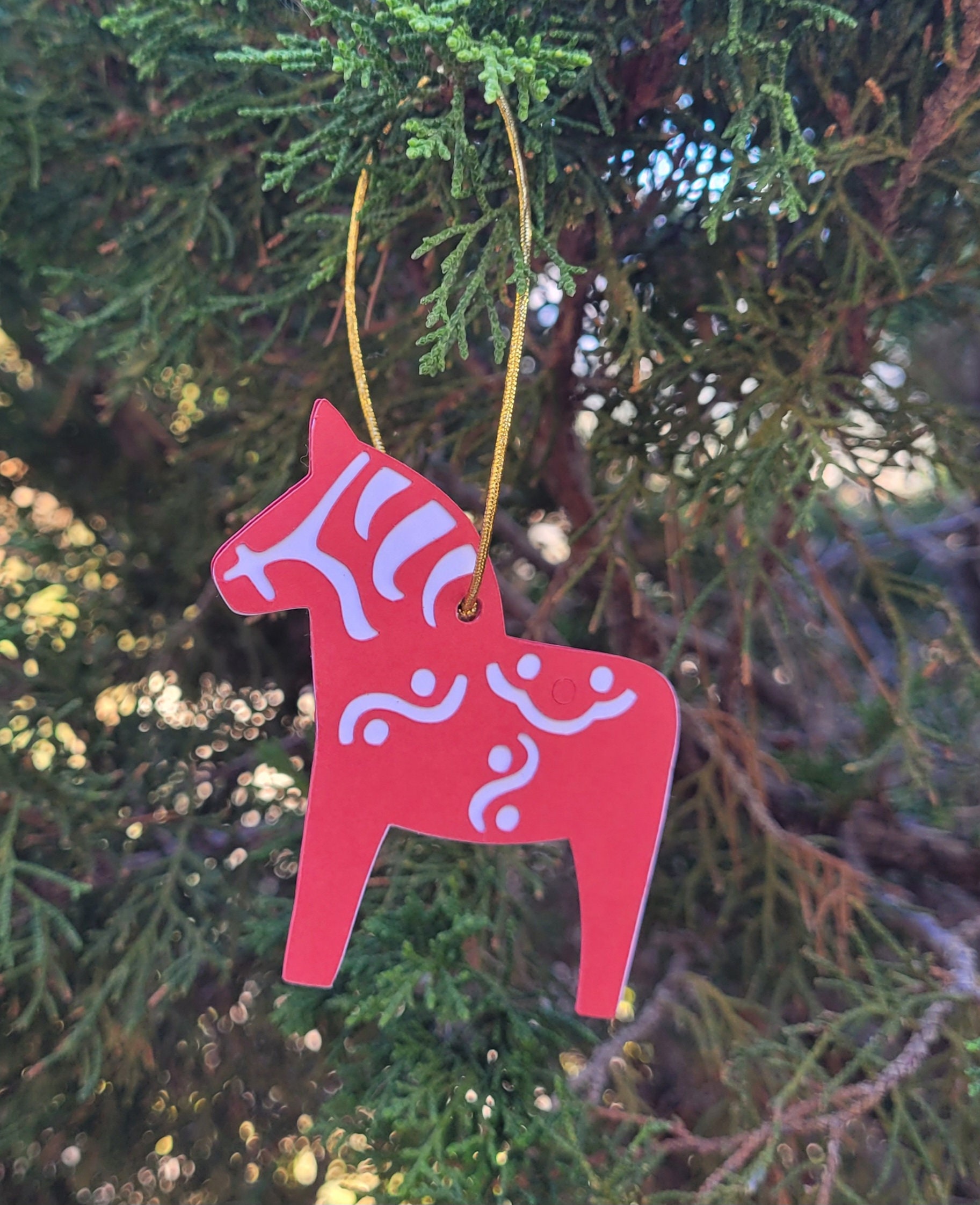 Dala Horse Tree Decorations and Cut Out Svgs, Two Layered Digital Files ...