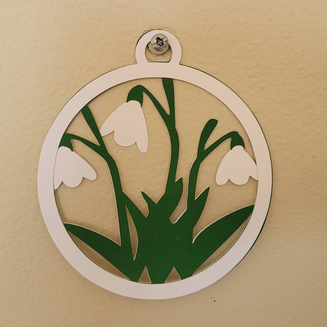 Danish Snowdrop Ornament SVG, Three Layered Easy Cut Decoration Digital ...