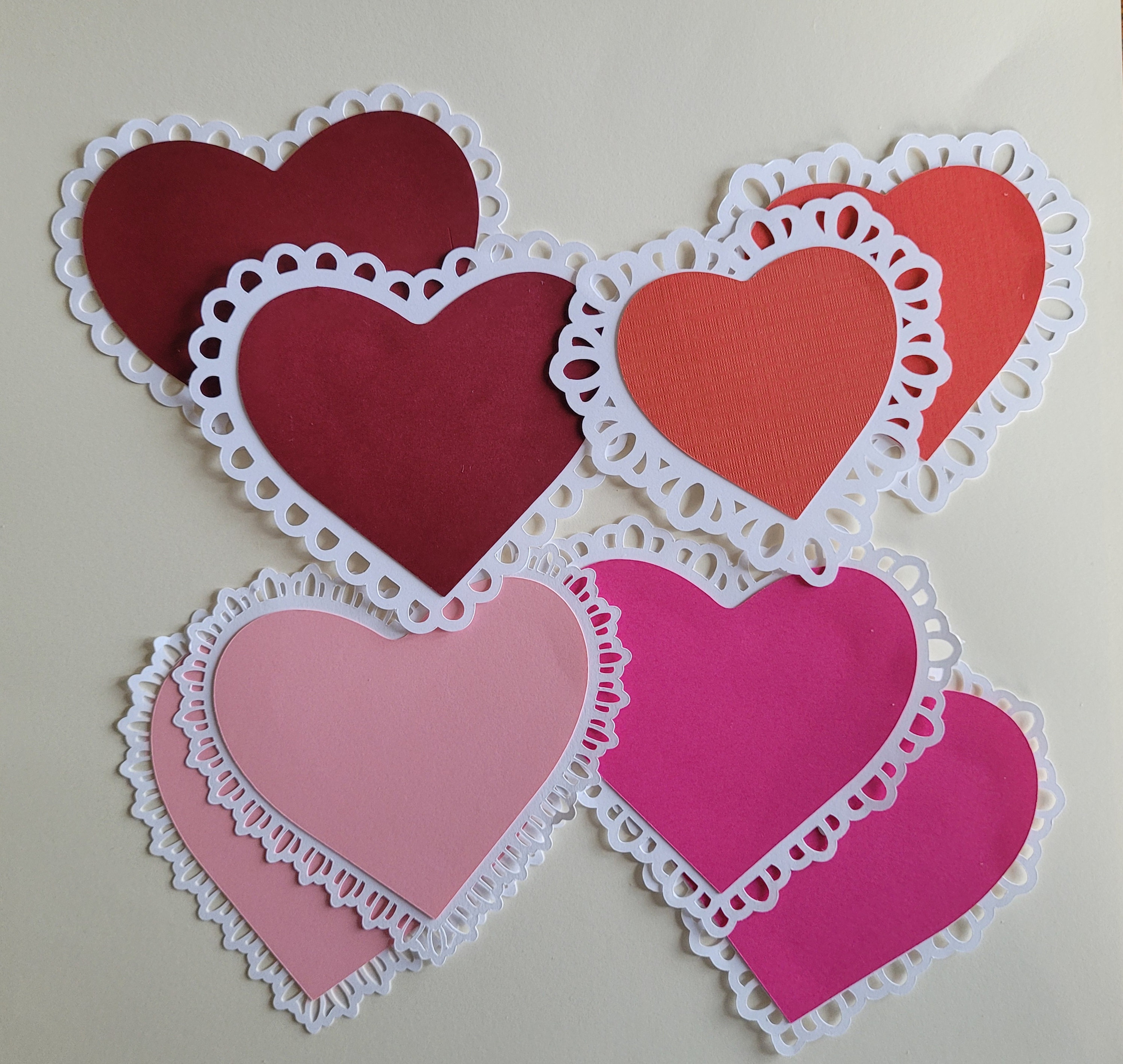 Valentines Lace Heart Collection Svgs, Set of 8 Blank Hearts With Lace ...