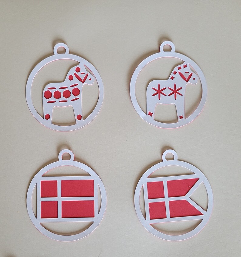 Danish Christmas Ornaments Set Svgs, Two Layered Cut Out Digital Files ...