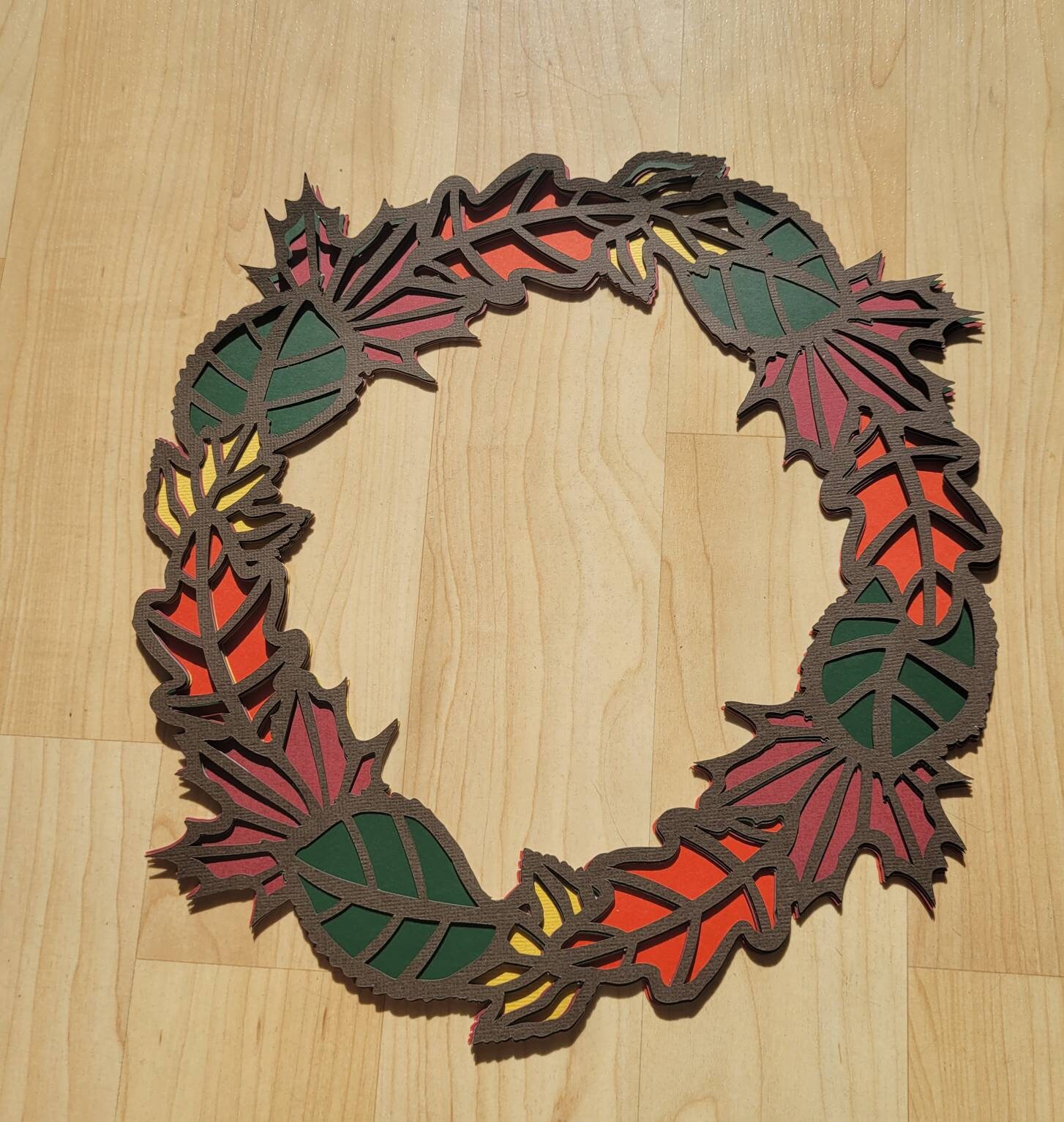 Fall Leaves Wreath SVG Five Digital File - Etsy