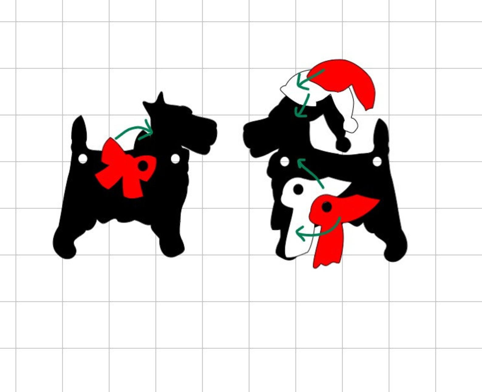Scotty Dog Christmas Banner and Cut Outs SVG, Scottish Terrier Layered ...
