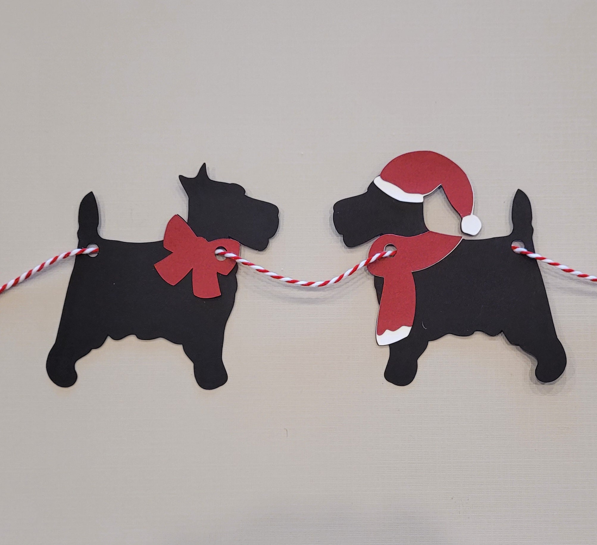 Scotty Dog Christmas Banner and Cut Outs SVG, Scottish Terrier Layered ...