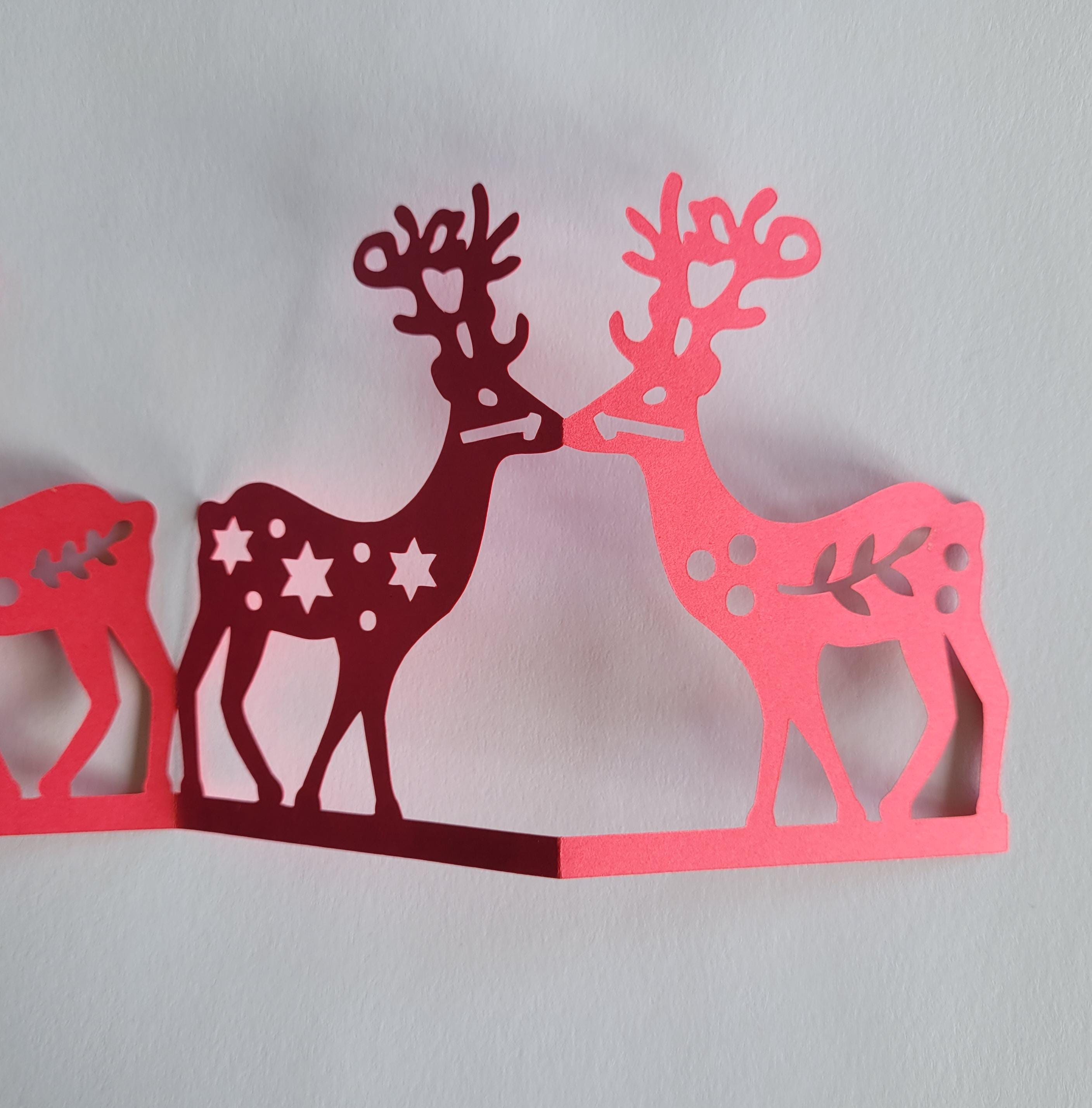 Scandinavian Reindeer Paper Chain SVG, Digital Cut File for Cricut - Etsy