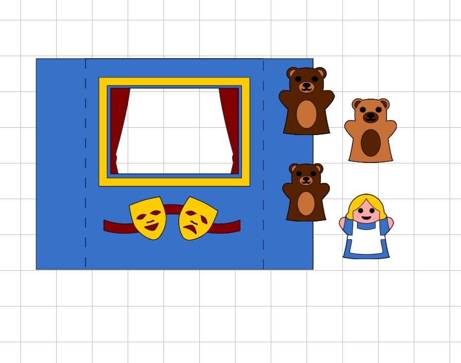 Goldilocks and the Three Bears Stick and Finger Puppet Theater Set Svgs ...