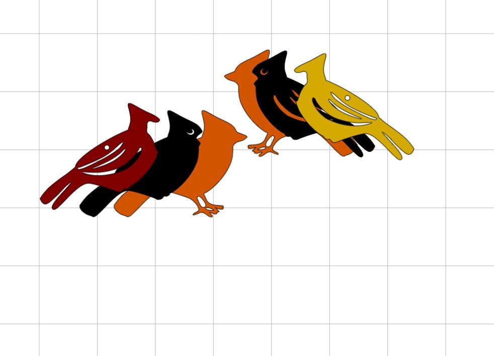 Cardinals Ornament and Cut Out SVG, DIY Cricut Digital Layered Image - Etsy