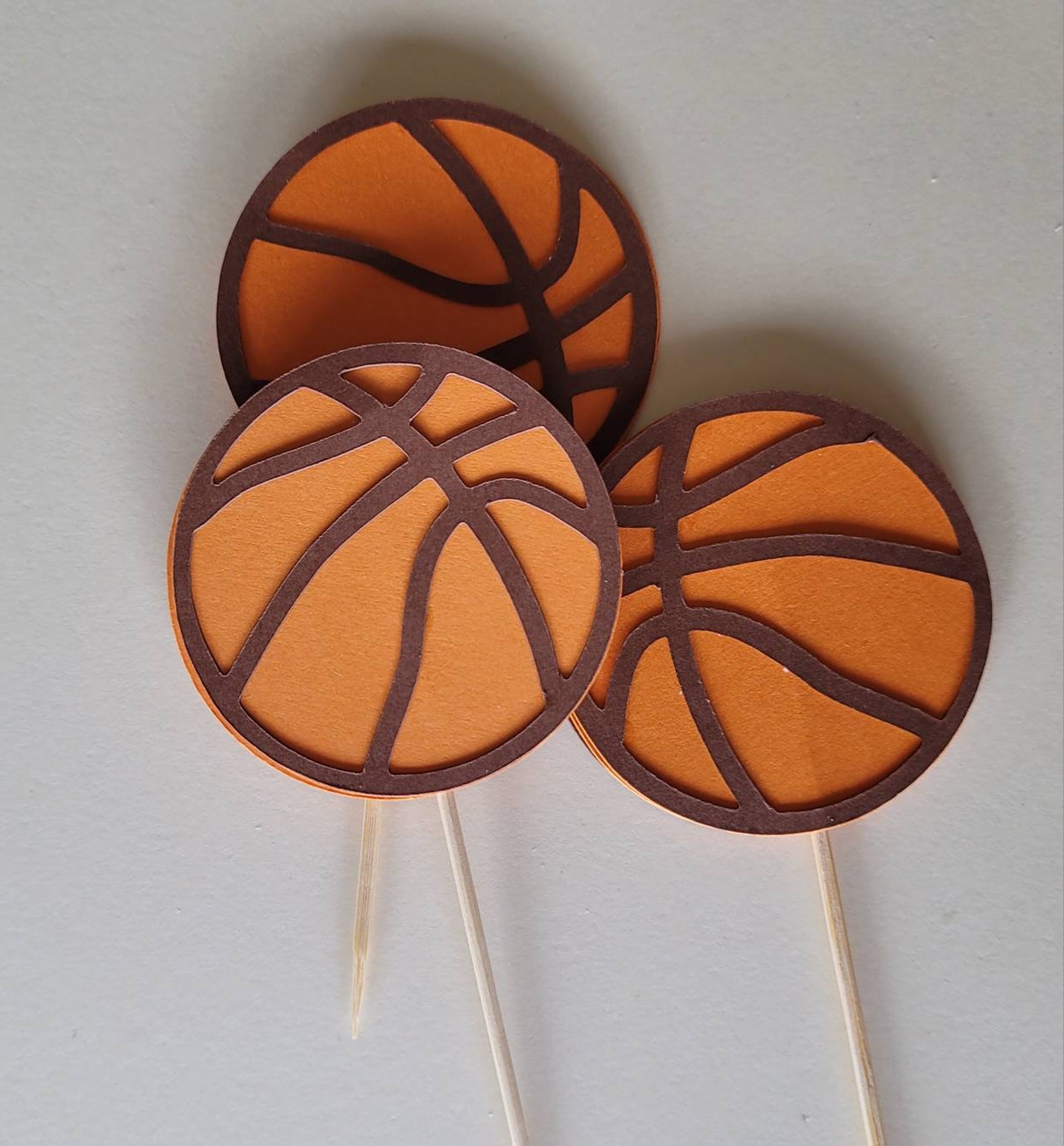 Basketball Cupcake Topper SVG, Two Layered Digital Files - Etsy