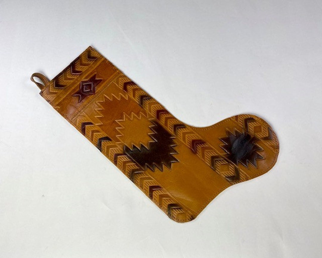Holiday Stocking of Western Design Genuine Italian Embossed - Etsy