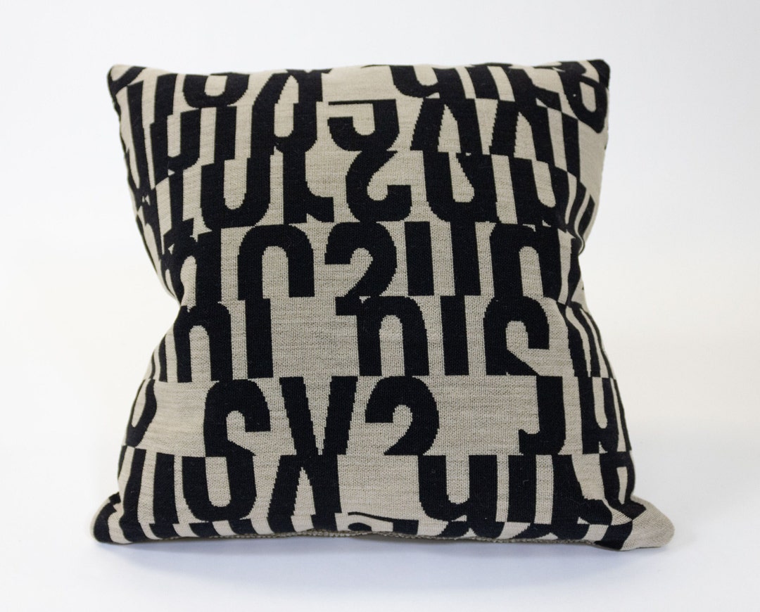 Maharam Letters, Classic Design in Black and Taupe on Front & Solid ...