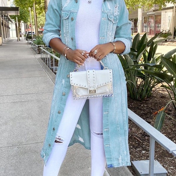 Long Denim Jacket - Etsy