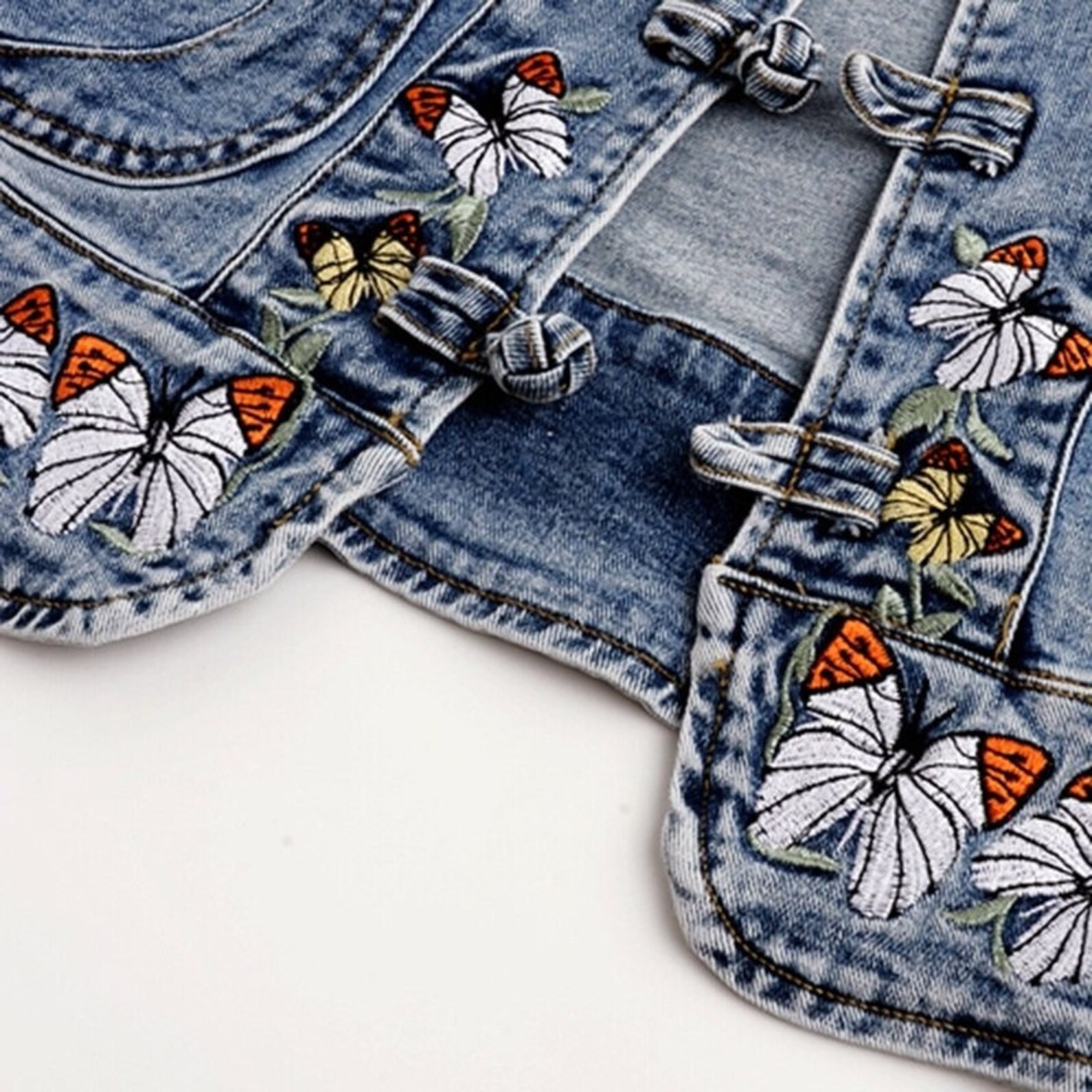 Butterfly Denim Jacket Lightweight Vintage Look in Sizes 6 - Etsy