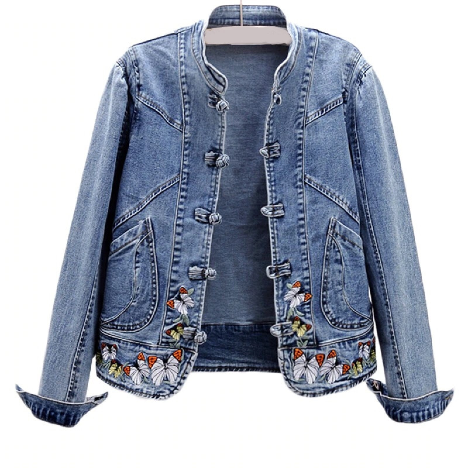 Butterfly Denim Jacket Lightweight Vintage Look in Sizes 6 - Etsy