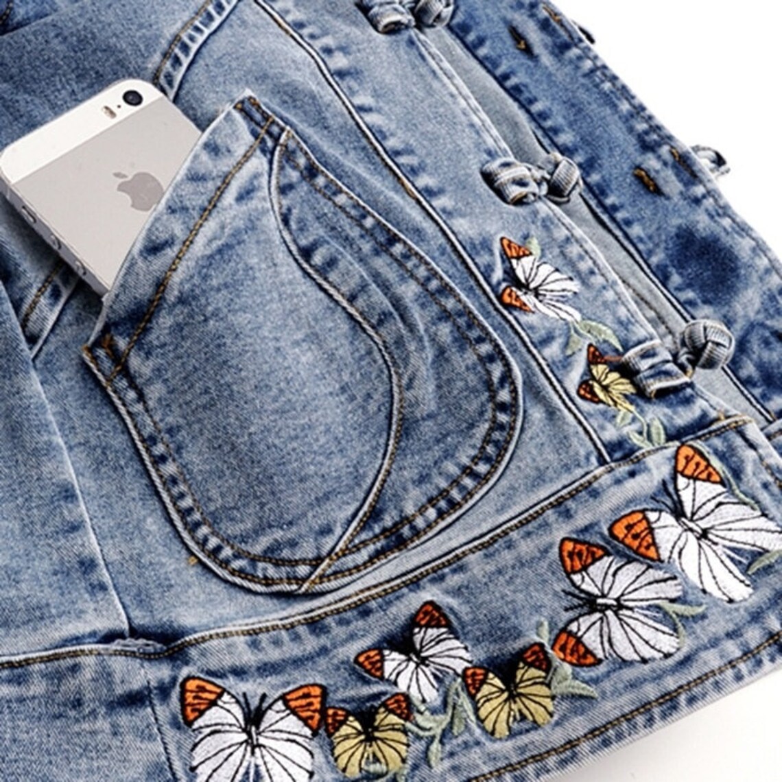 Butterfly Denim Jacket Lightweight Vintage Look in Sizes 6 - Etsy