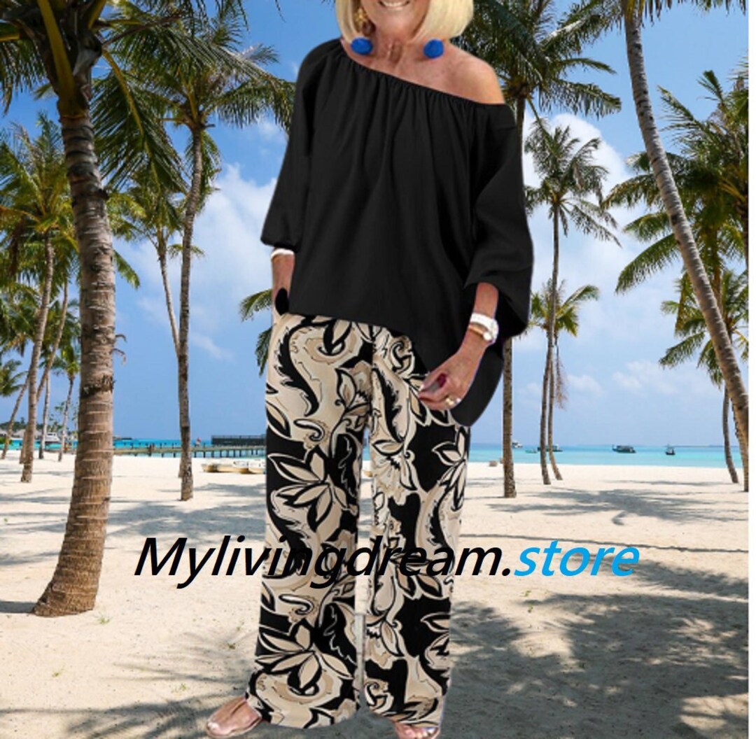 Casual 2 Pc Pants Suit Comfortable Loose Style for Leisure, Day or ...