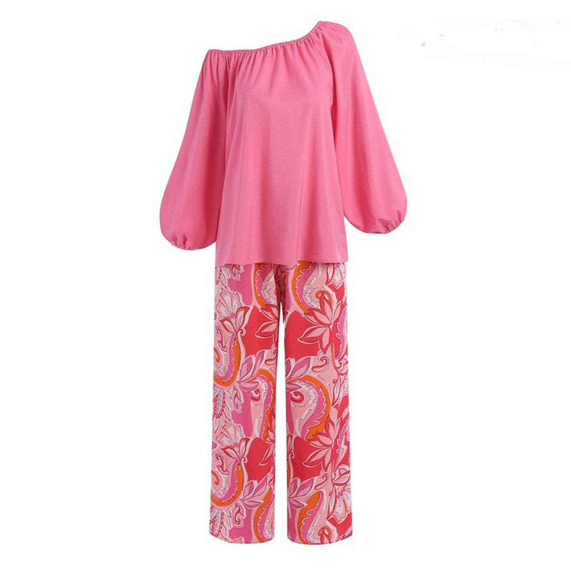 Casual 2 Pc Pants Suit Comfortable Loose Style for Leisure - Etsy