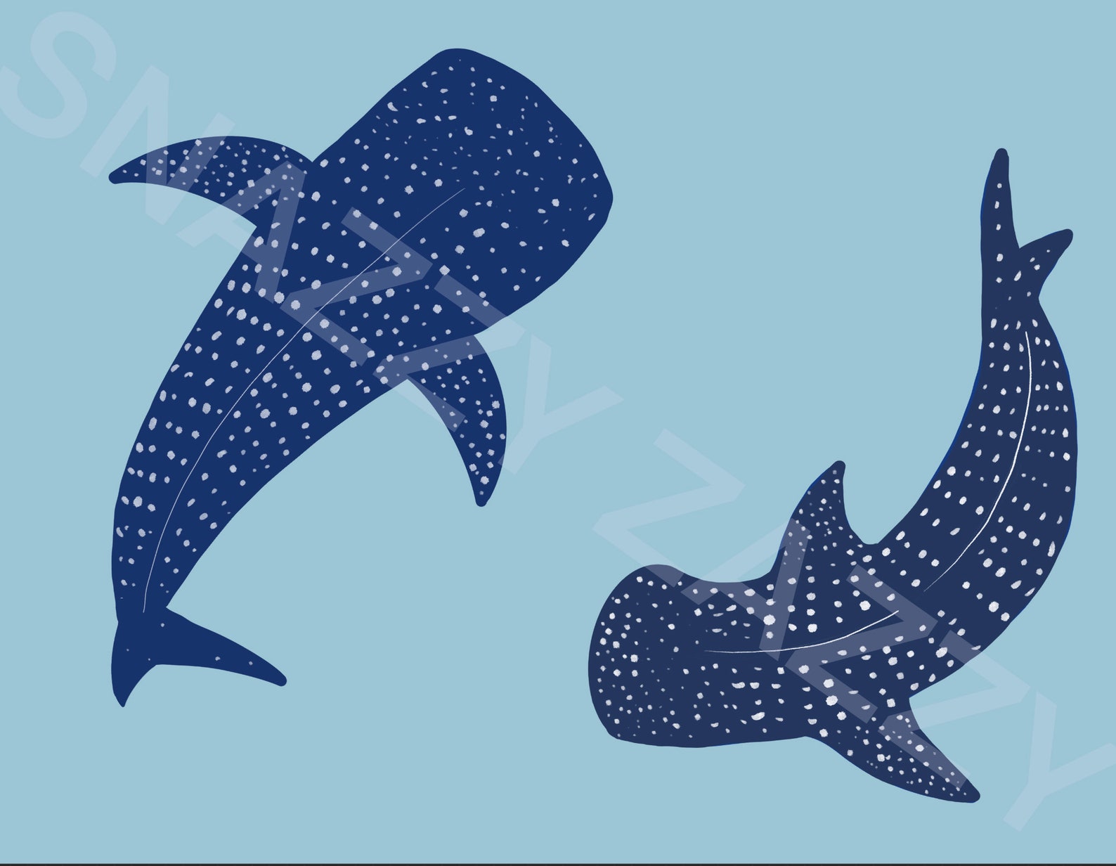 Whale Shark Digital Art Print - Immediate Download, Ocean Art, Whale ...