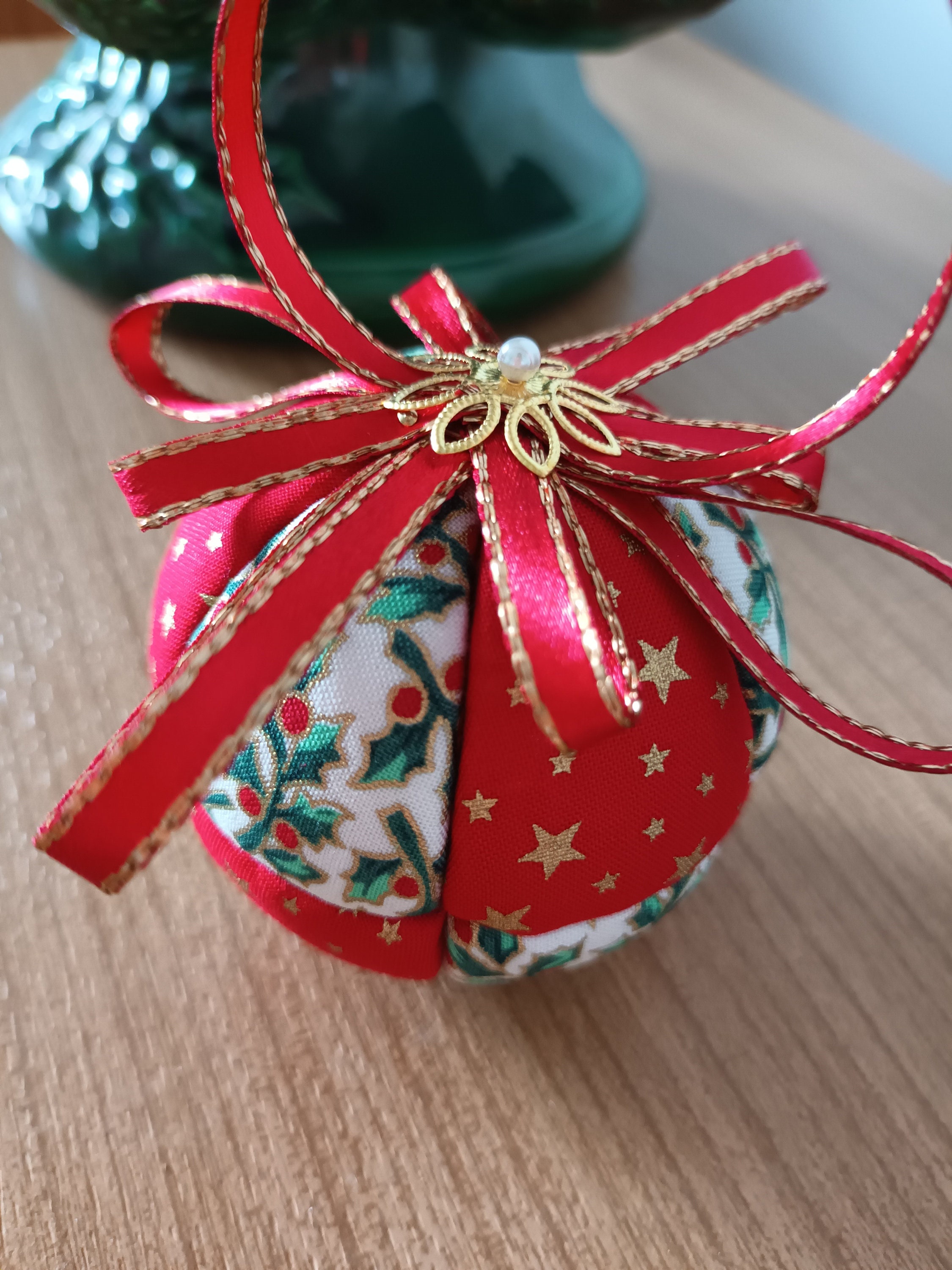 Christmas Tree Baubles Set of 6, Fabric Christmas Baubles/ornaments - Etsy