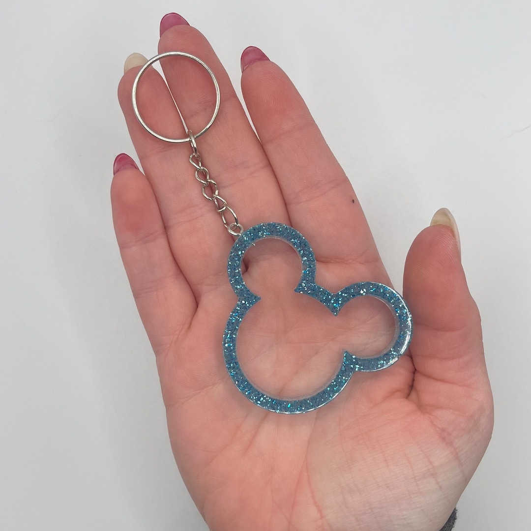 MICKEY HEAD KEYCHAIN Mickey Mouse Head Keychain Resin Keychain Handmade ...