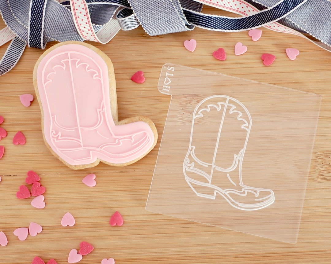 Cowboy Boot - Fondant Debosser/ Embosser Stamp for Cookies, Cupcakes ...