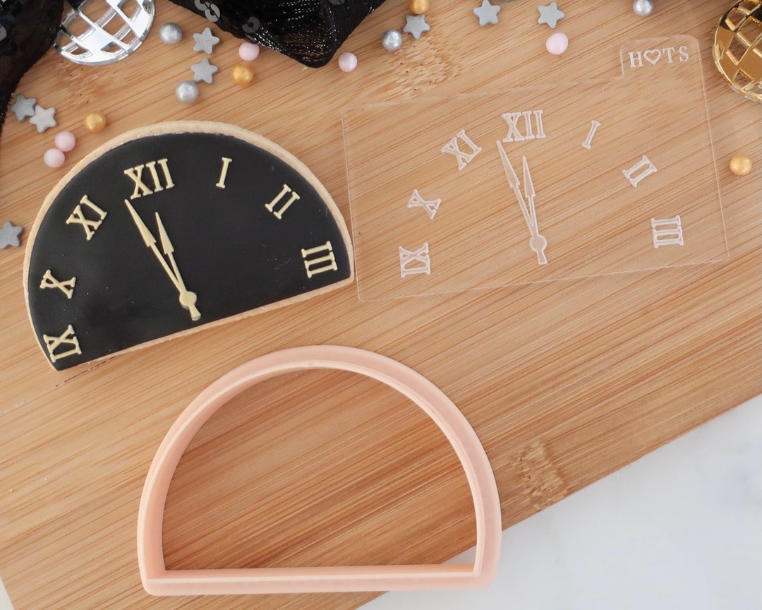 Half Clock Face Fondant Cookie Cutter & Embosser: New Year Party - Etsy