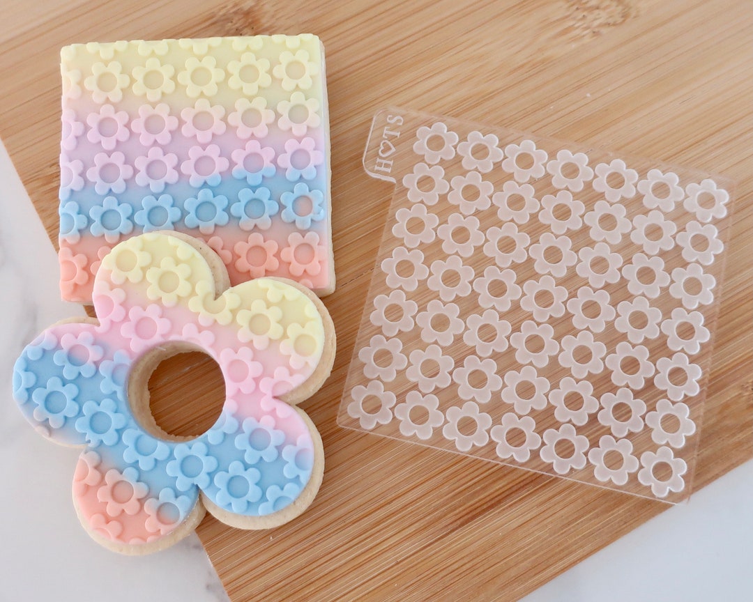 Daisy Pattern Fondant Texture Tile Fondant Debosser, Fondant Embosser ...