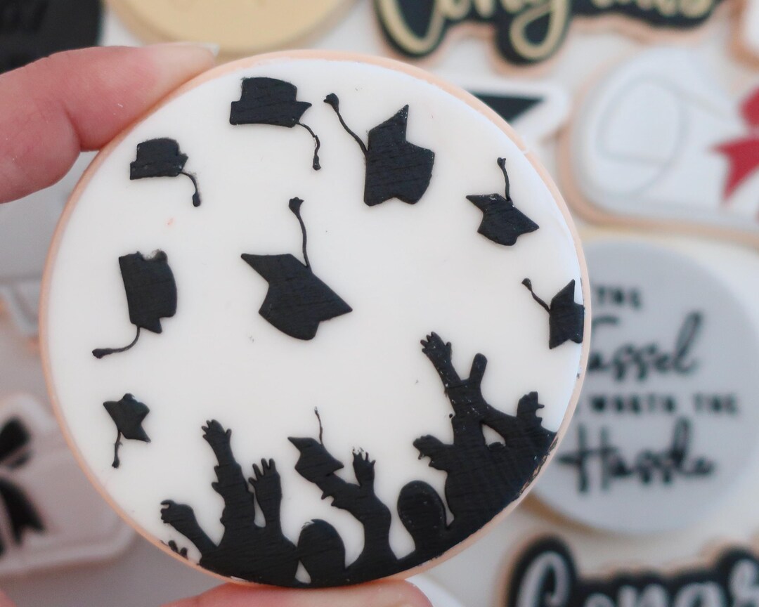 Graduation Caps Texture Tile: Fondant Embosser for Cookies & Cakes - Etsy