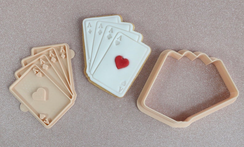 Playing Cards Cookie Cutter Fondant Stamp | Etsy