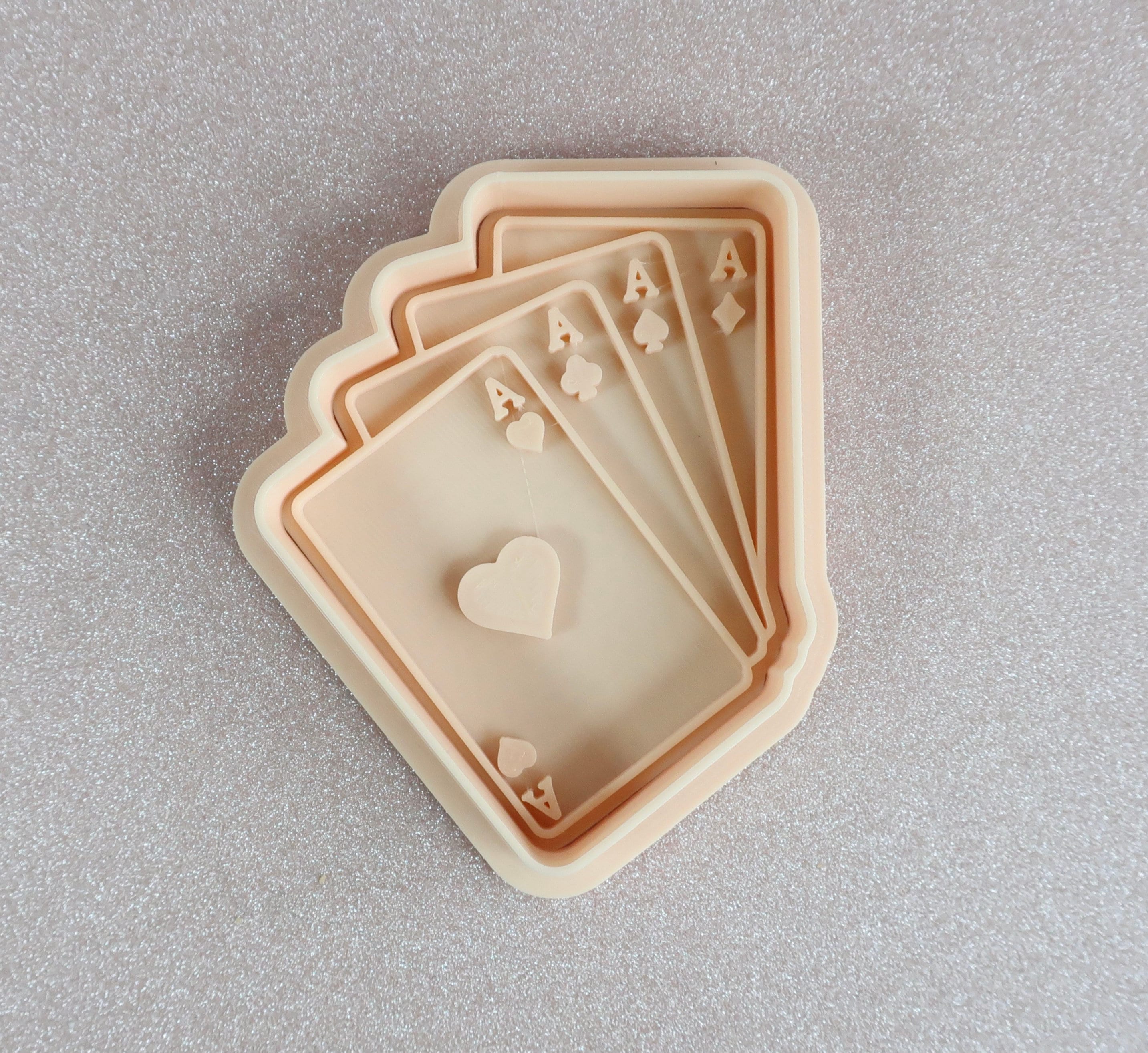Playing Cards Cookie Cutter Fondant Stamp | Etsy