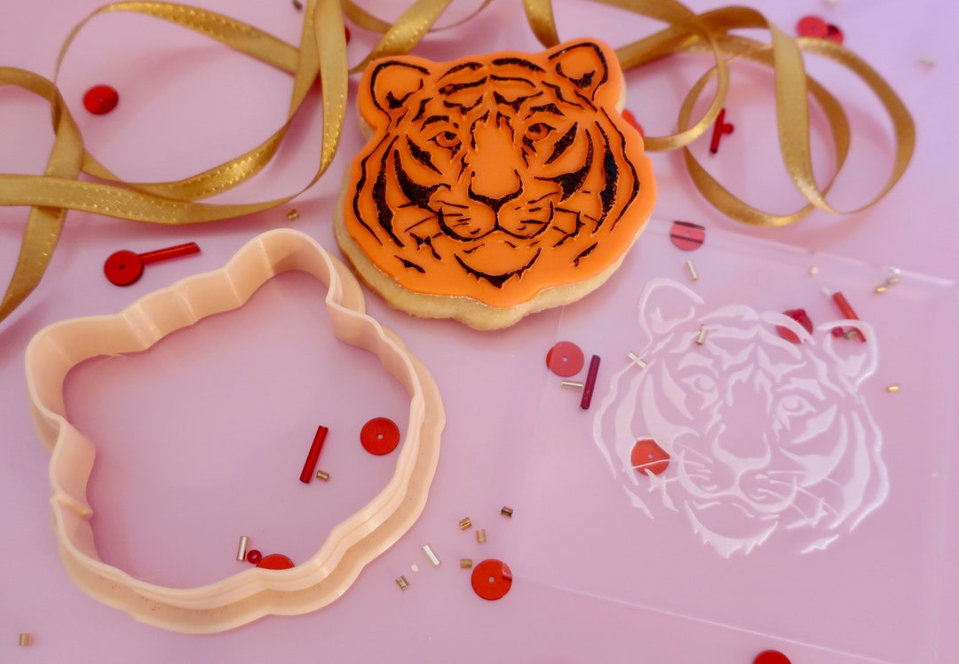 Tiger Head - Cookie Cutter / Embosser/ Tiger/ Jungle/ Tropical/ Big Cat ...