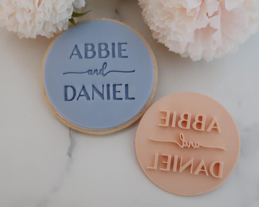 Custom Names Cookie Stamp: Wedding Favors, Fondant Decoration - Etsy