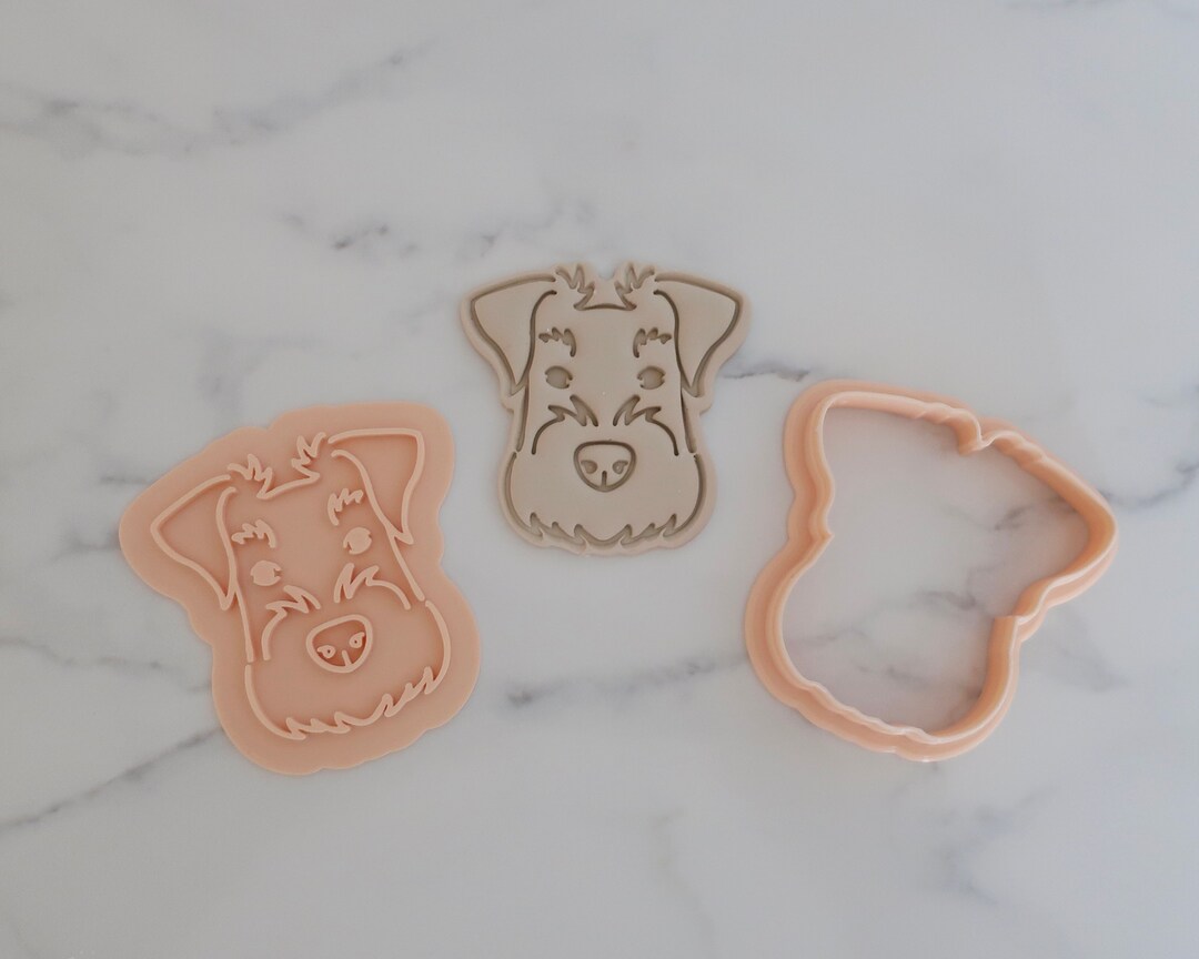 Schnauzer Dog Face - Fondant Embosser/ Stamp & Cutter for Cookies ...