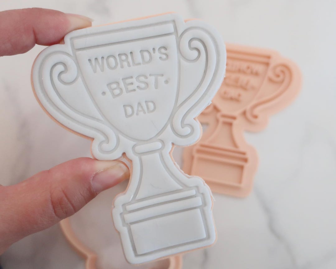 Worlds Best Dad Trophy - Fondant Stamp/ Cookie Cutter for Cookies ...