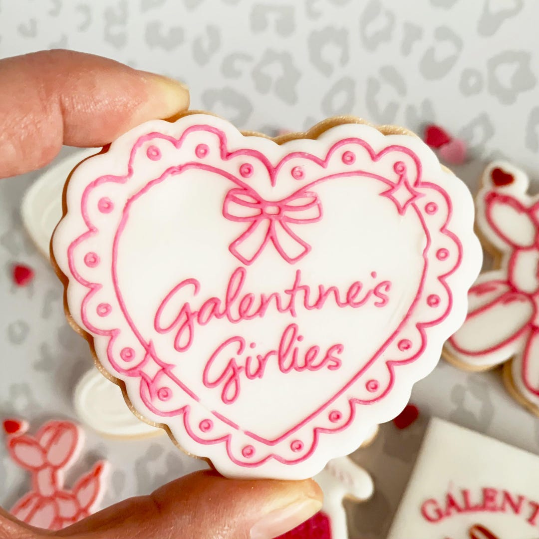 Galentine's Girlies Fondant Embosser and Cutter: Valentine's Day Cookie ...