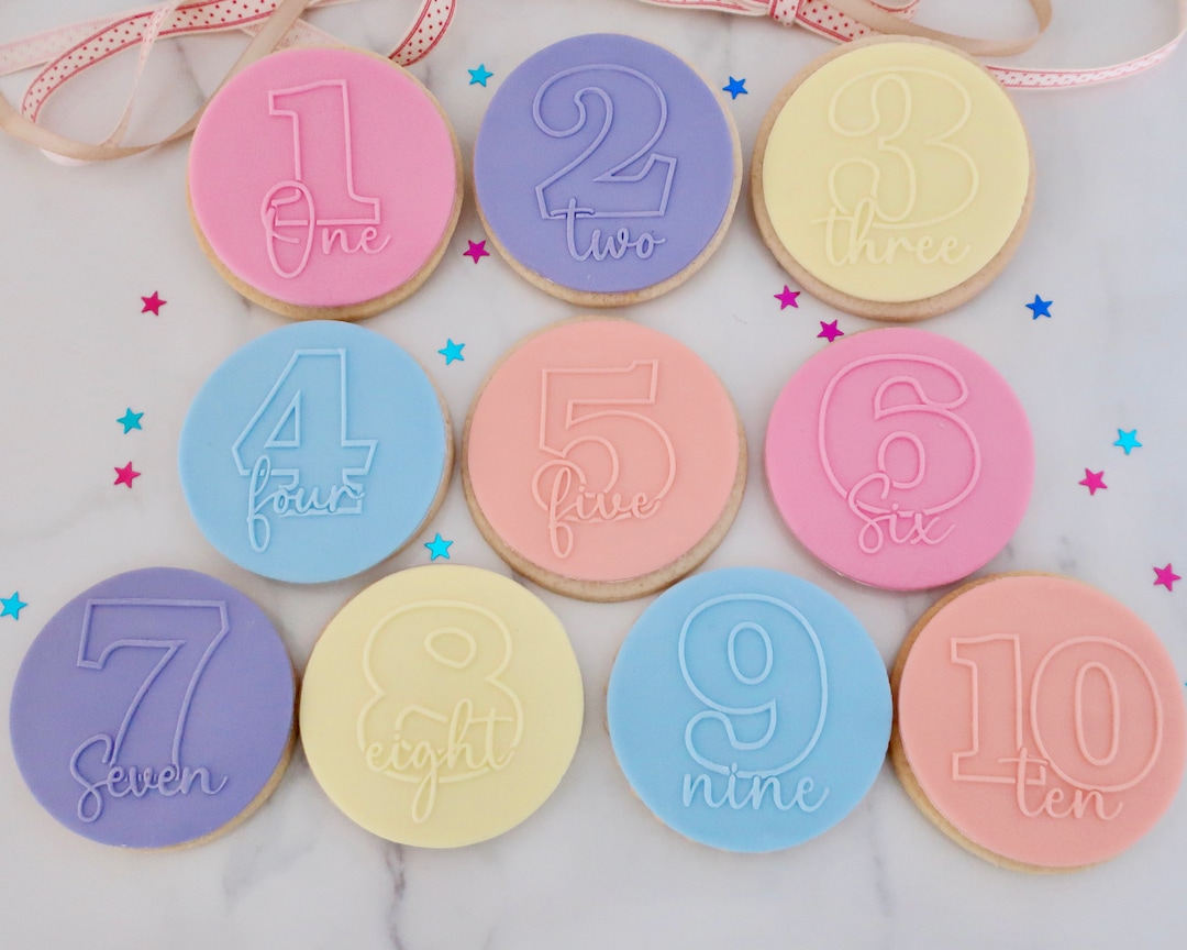 Birthday Age Number Fondant Embosser: Cookie & Cupcake Decoration - Etsy UK
