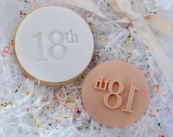 Classic Font Birthday Milestones Fondant Cookie Stamp, Embosser Stamp ...
