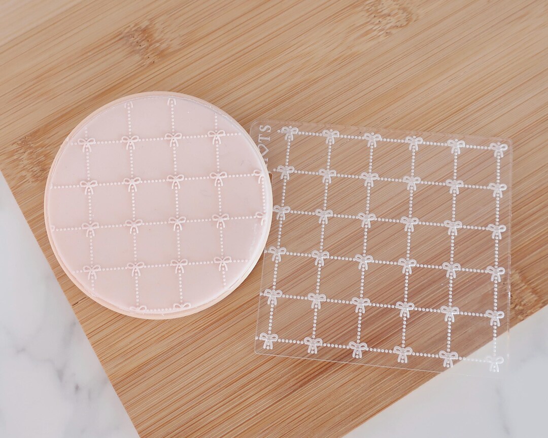 Dots Bows Pattern Fondant Embosser Texture Tile: Cookie & Cupcake Decor ...