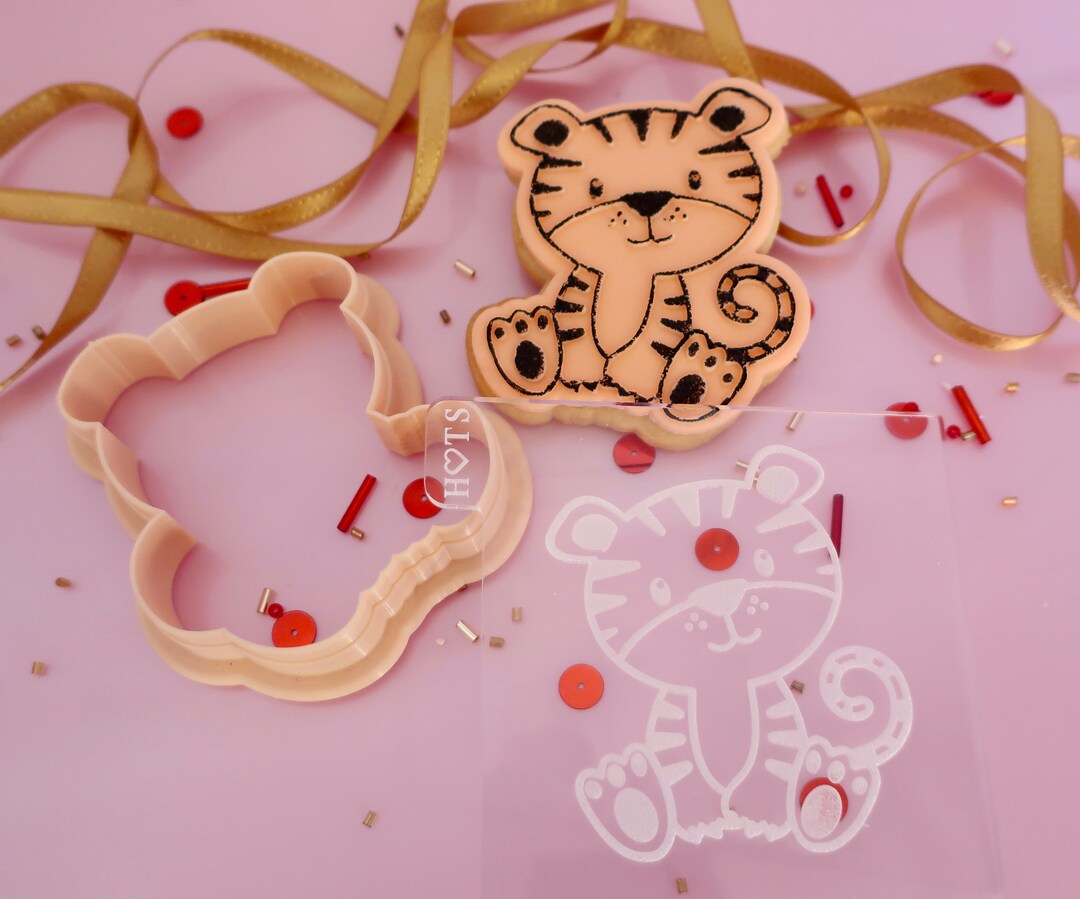 Cute Tiger Cookie Cutter / Embosser/ Jungle/ Tropical/ Animal/ Tigers ...