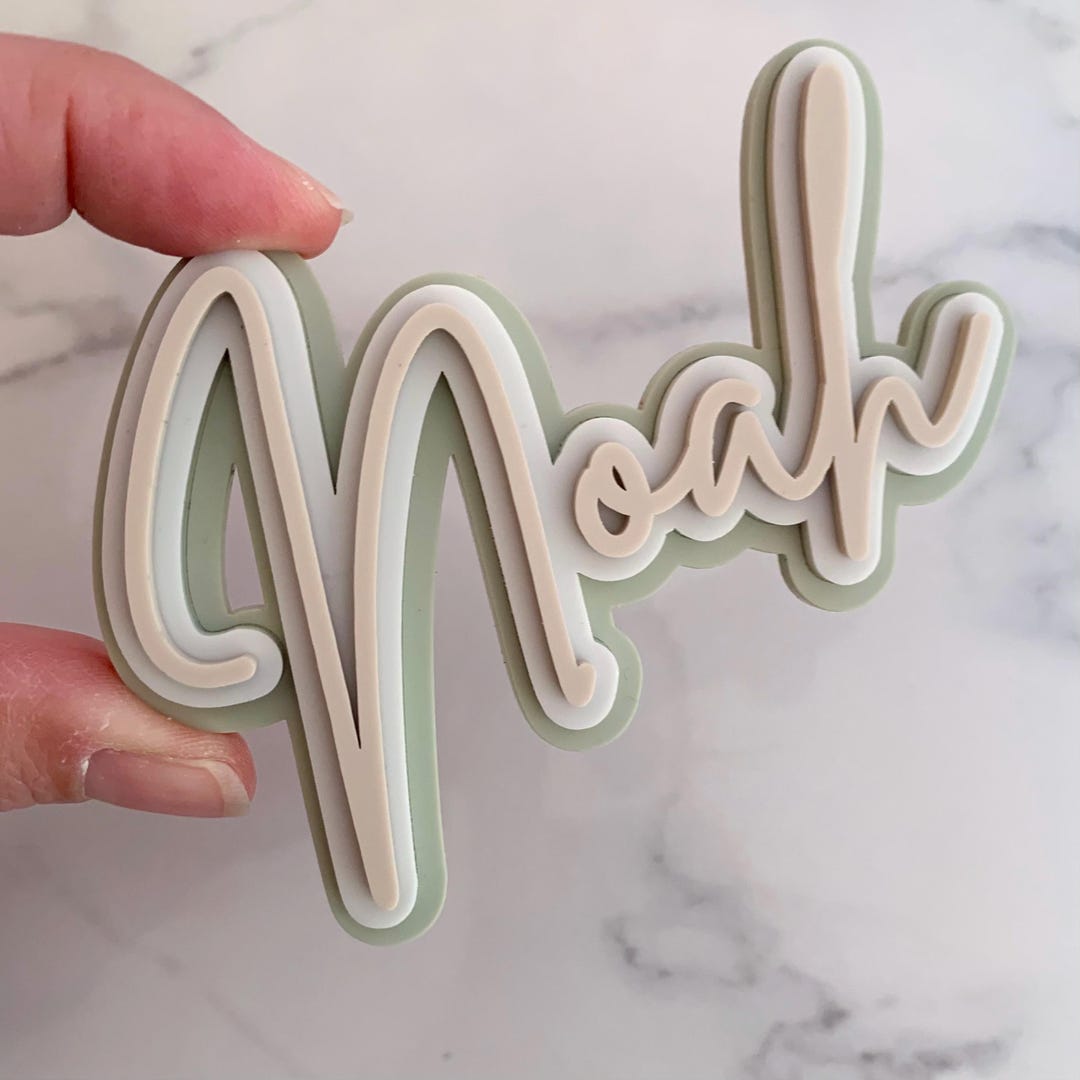 Custom Name Script Cake Charm , Birthday, Triple Layer - Etsy