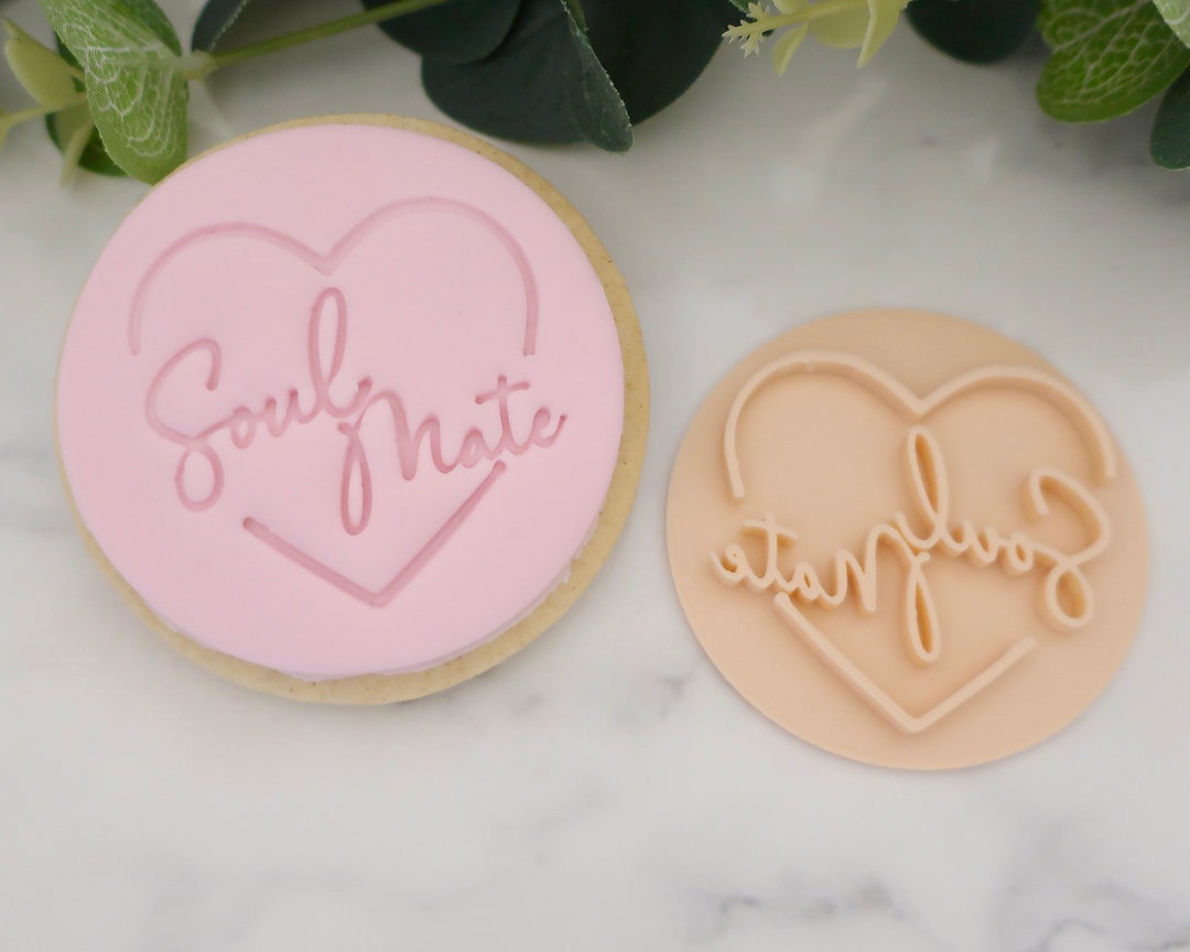 Soul Mate Fondant Cookie Stamp, Embosser, Valentines Cookie Stamp ...