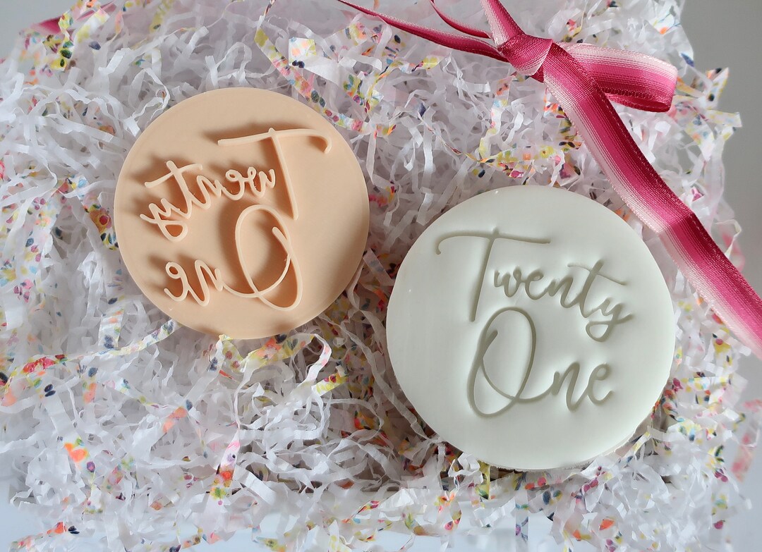 Twenty One Birthday - Fondant Embosser / Stamp - Cookies & Cupcakes - Etsy