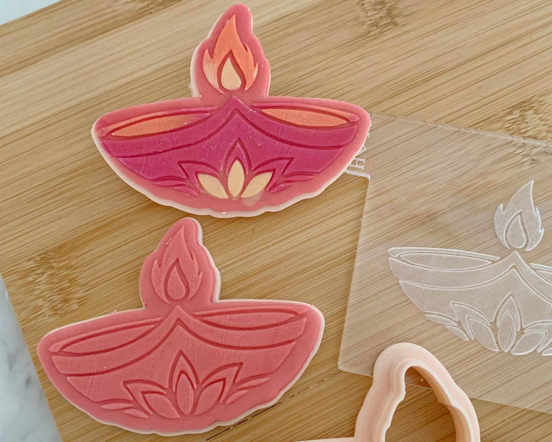 Diya Lamp - Fondant Embosser & Cookie Cutter - Diwali Celebration - Etsy
