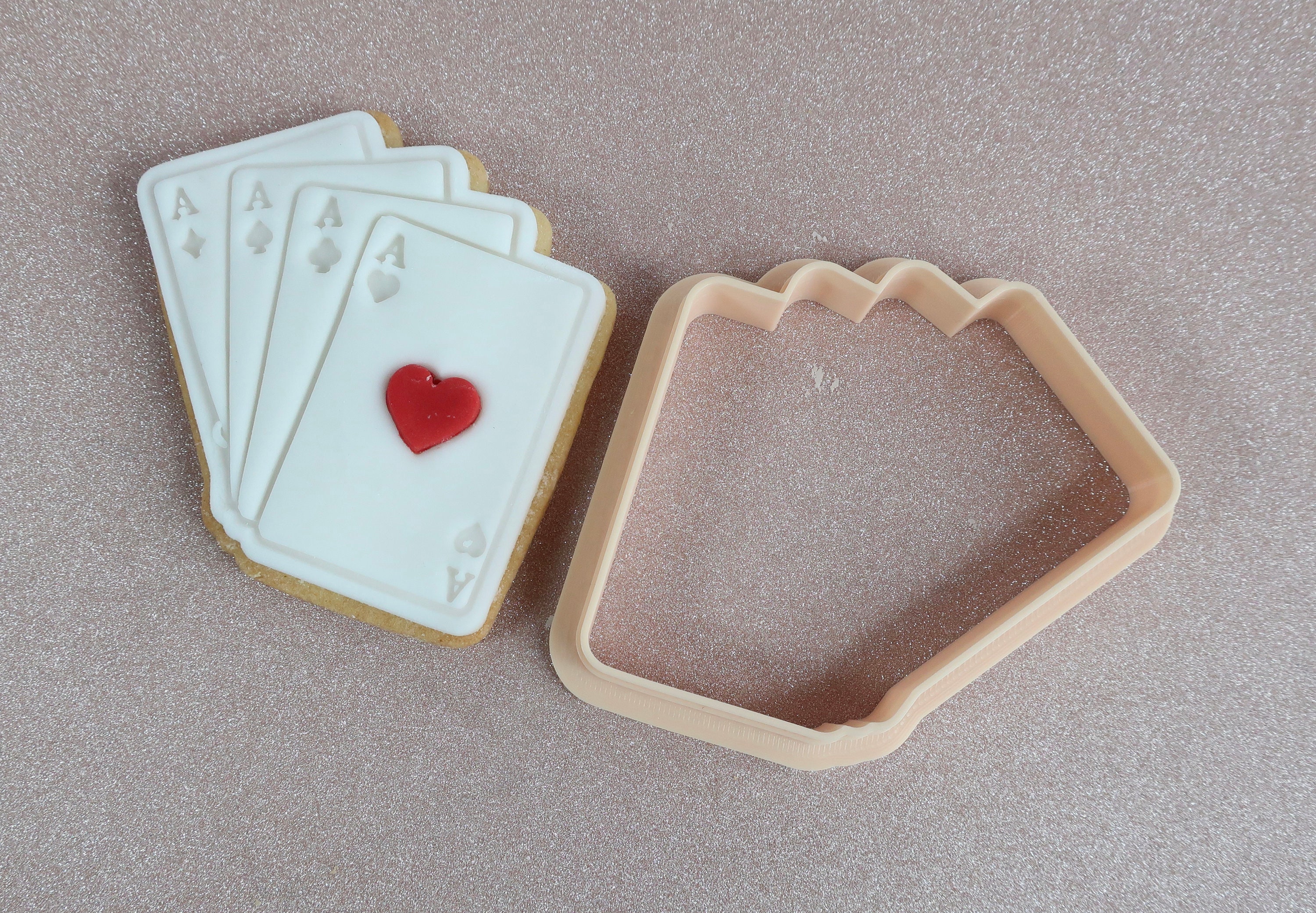 Playing Cards Cookie Cutter Fondant Stamp | Etsy