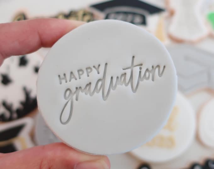 Happy Graduation Fondant Cookie Stamp, Embosser Stamp, Party ...