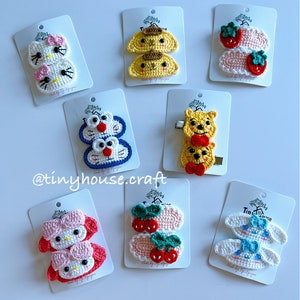 Cute Crochet Animal Hair Clips Handmade With Yarn and Snap Clip, Best ...