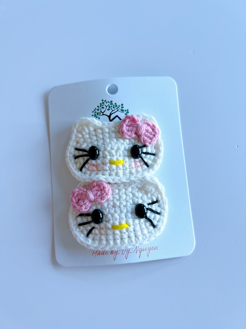 Cute Crochet Animal Hair Clips Handmade With Yarn and Snap Clip, Best ...